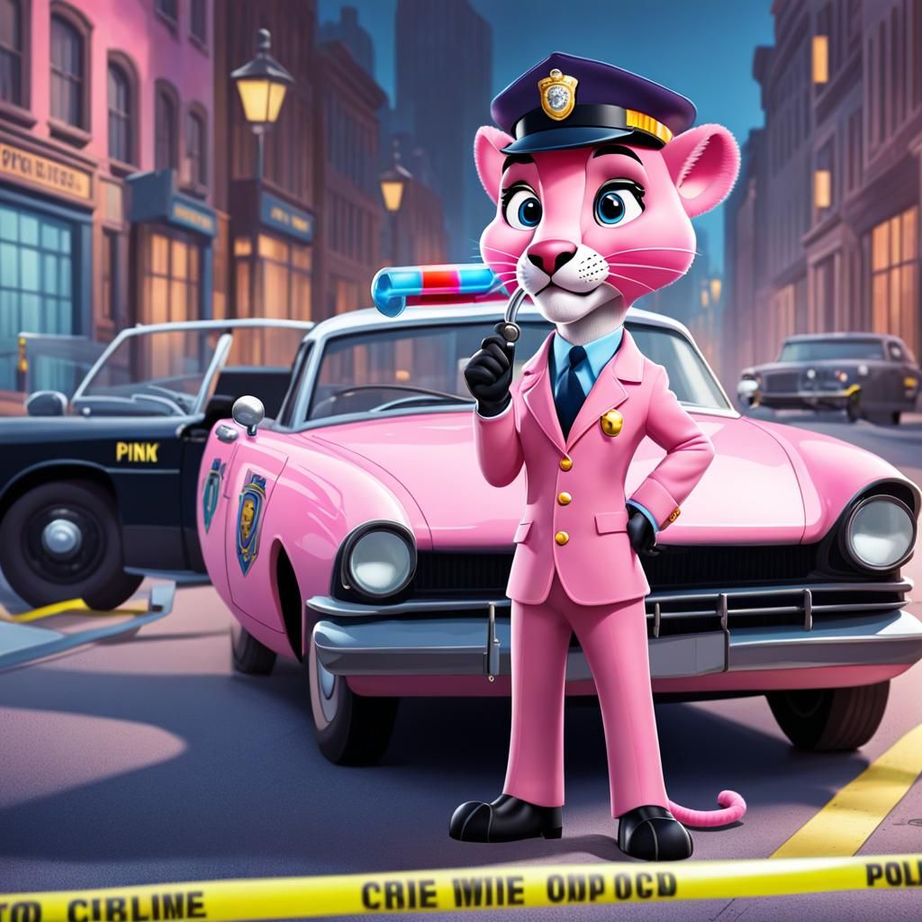 The pink panther detective - AI Generated Artwork - NightCafe Creator