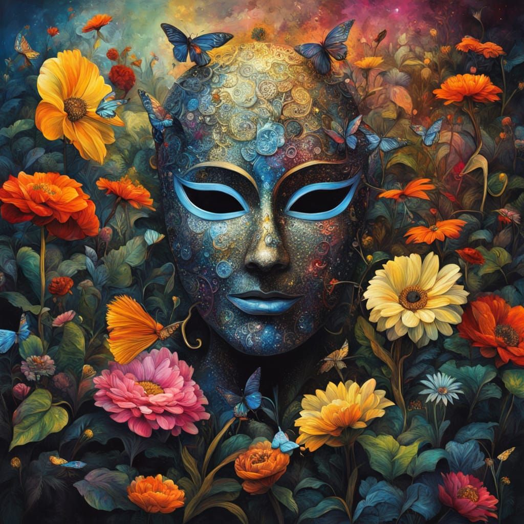 Masked - Surreal Masks Shine in a Fantastical Garden at Nigh...