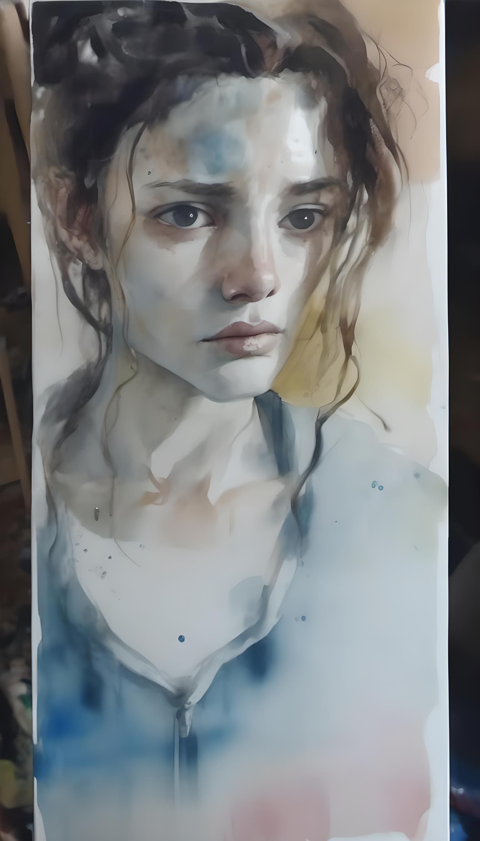 Upset face, unkempt Oona - AI Generated Artwork - NightCafe Creator