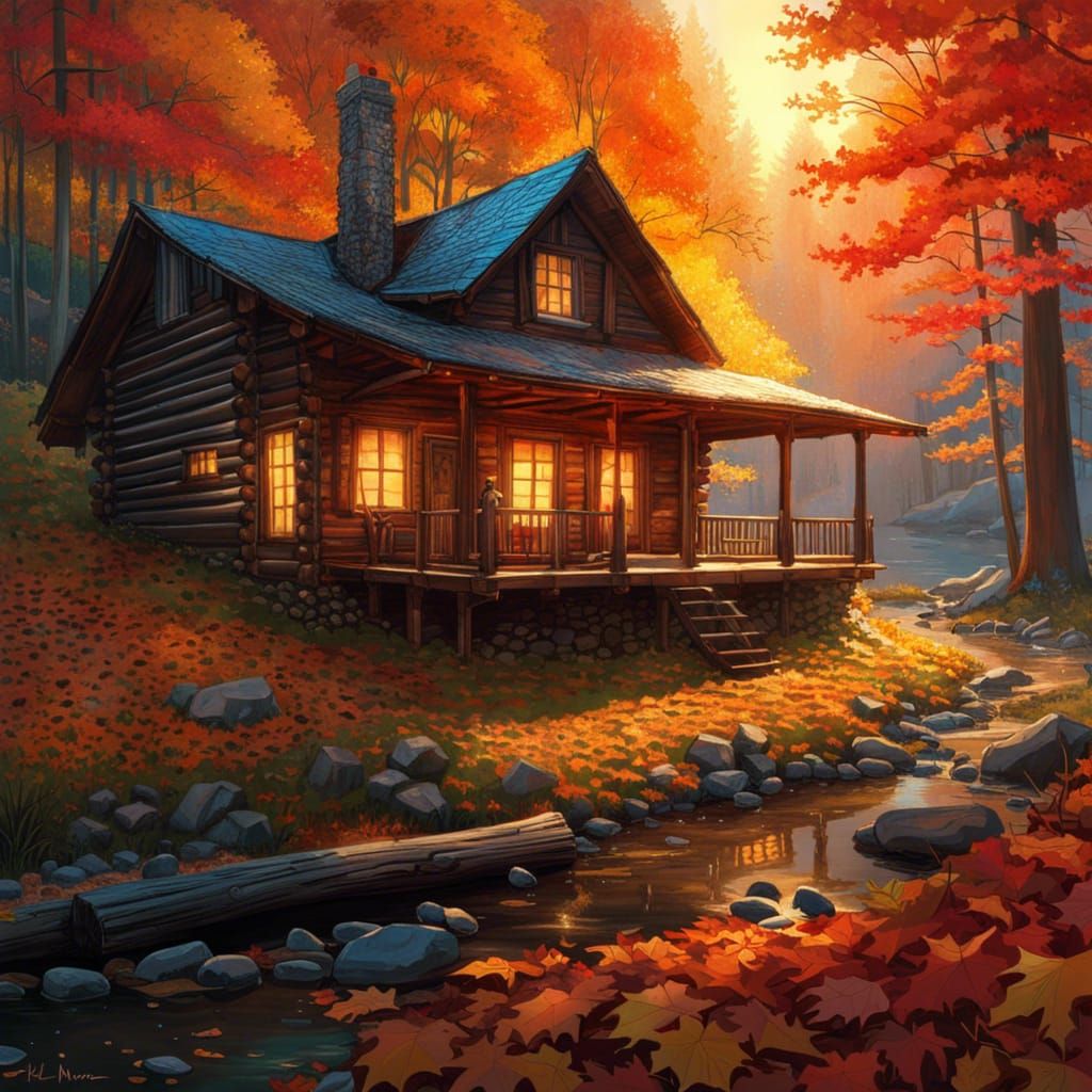 Cozy log cabin in the woods, ver. 3 - AI Generated Artwork - NightCafe ...