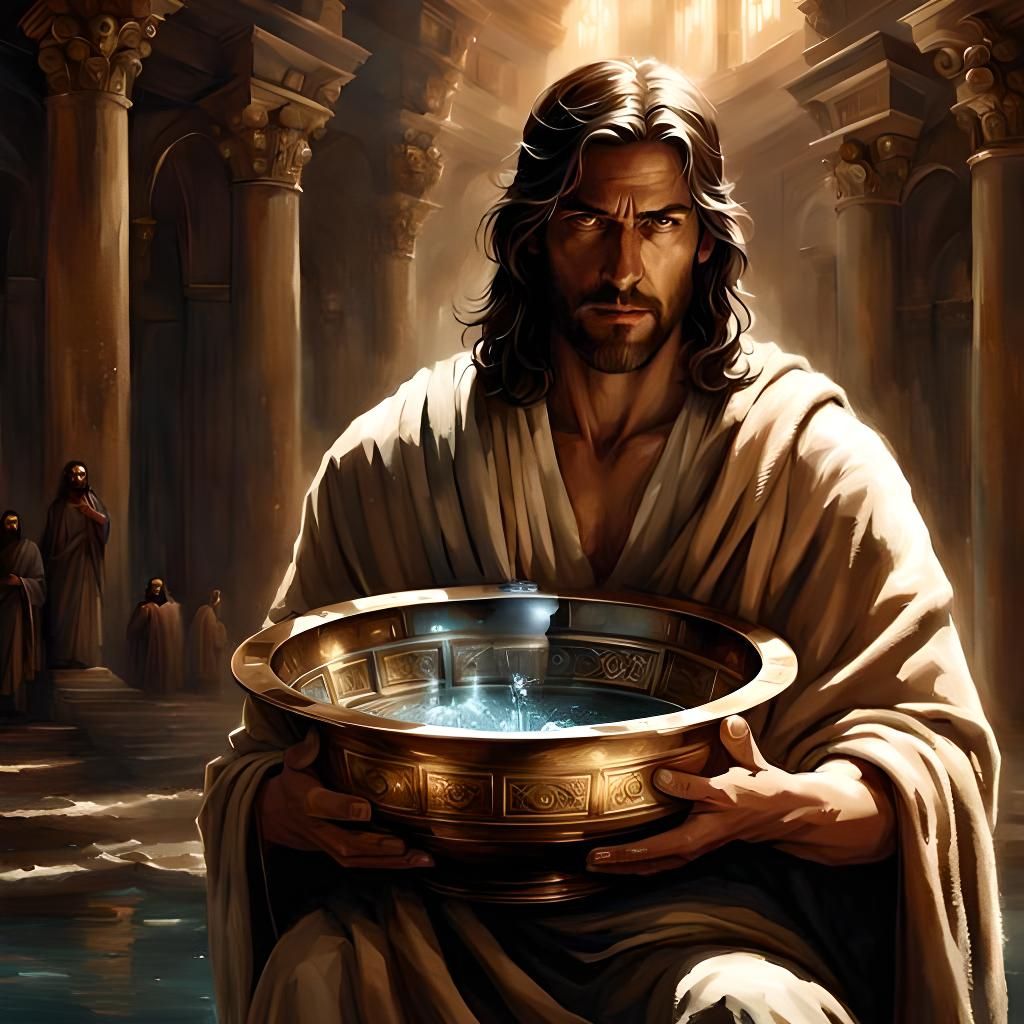Jesus teaching a lesson in humility by washing His disciples' feet ...