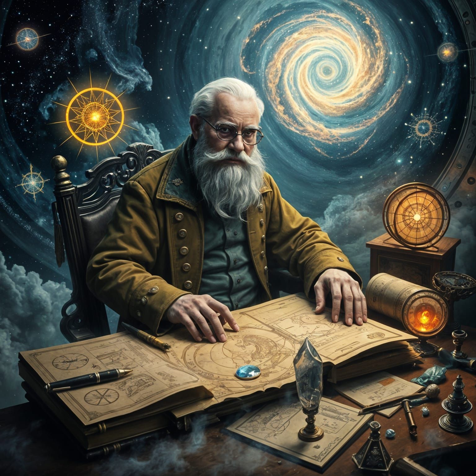 Astral Cartographer in Ethereal Nebulae, Inspired ... - AI Art