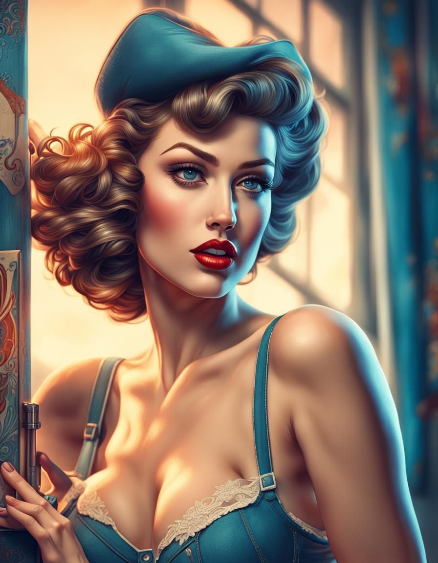 Pinup Beauty - AI Generated Artwork - NightCafe Creator