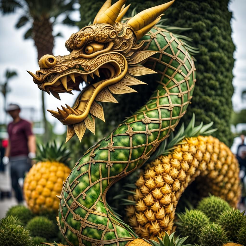 fruit carving art, chinese dragon - AI Generated Artwork - NightCafe ...
