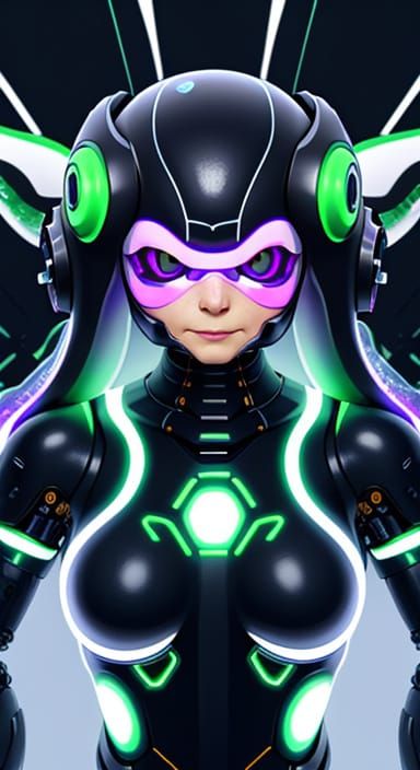 Lady Golem Cyborg Portrait in Cyberpunk Style - AI Art