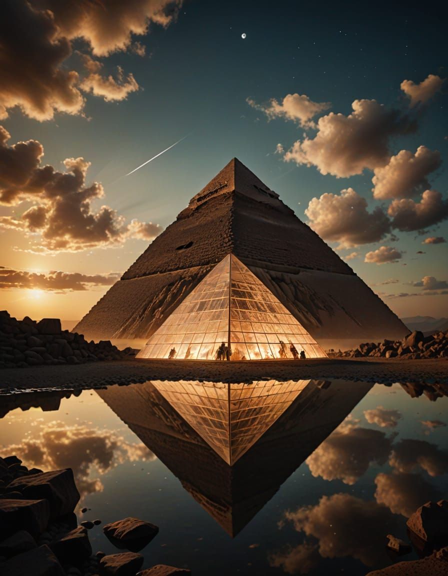 Surrealistic Pyramid of Lost Memories - AI Art