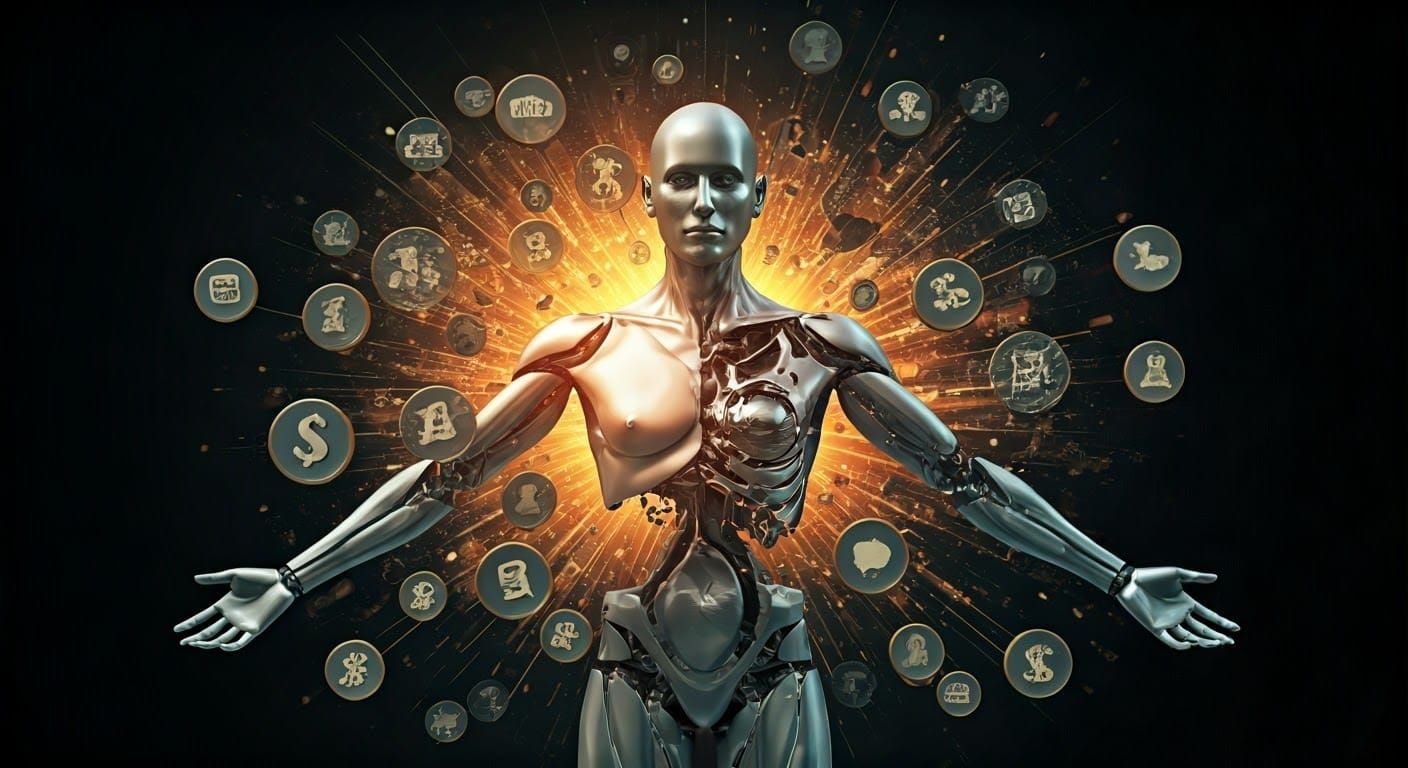 Surreal Digital Art: Disjointed Human Figure - AI Art