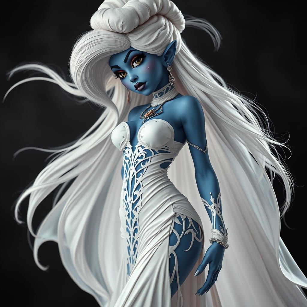 Gothic Smurfette: A Dark, Mystical Beauty with Pie... - AI Art