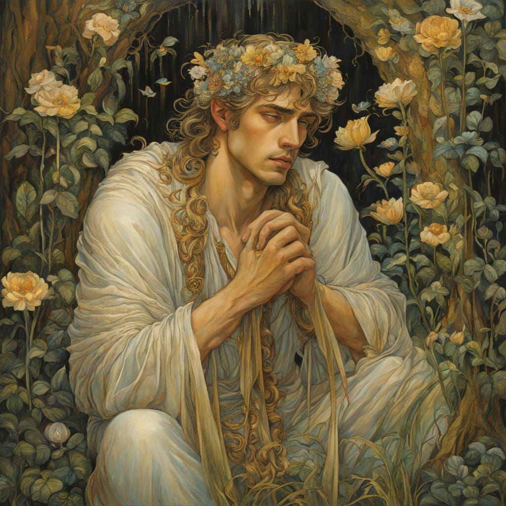 weeping handsome male-fairy, 18, everglades, hyperdetailed 🌕🏳️‍🌈🔥 ...