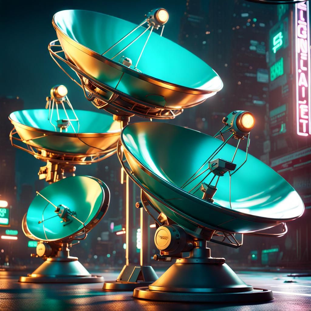 Satellite Dishes (Dinnerware Service for 4) - AI Generated Artwork ...