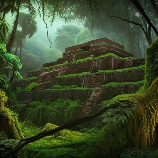 Mayan temple - AI Generated Artwork - NightCafe Creator