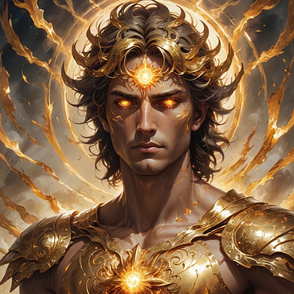 Radiant Being of Pure Light in a Fiery Aesthetic - AI Art