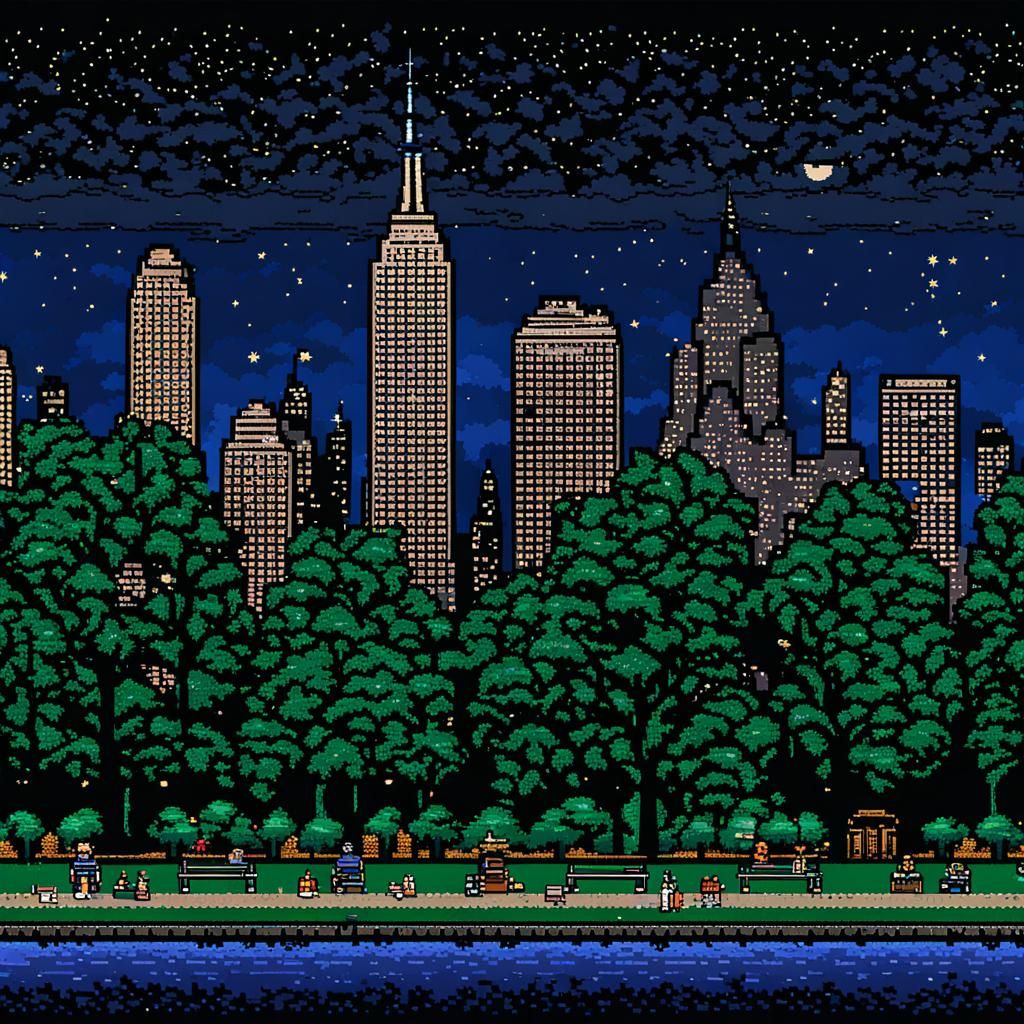 New York city skyline, pixel art. - AI Generated Artwork - NightCafe ...