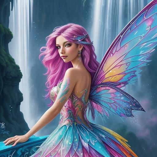 Amazingly Stunningly Beautiful colorful fancy fantasy fairy with ...