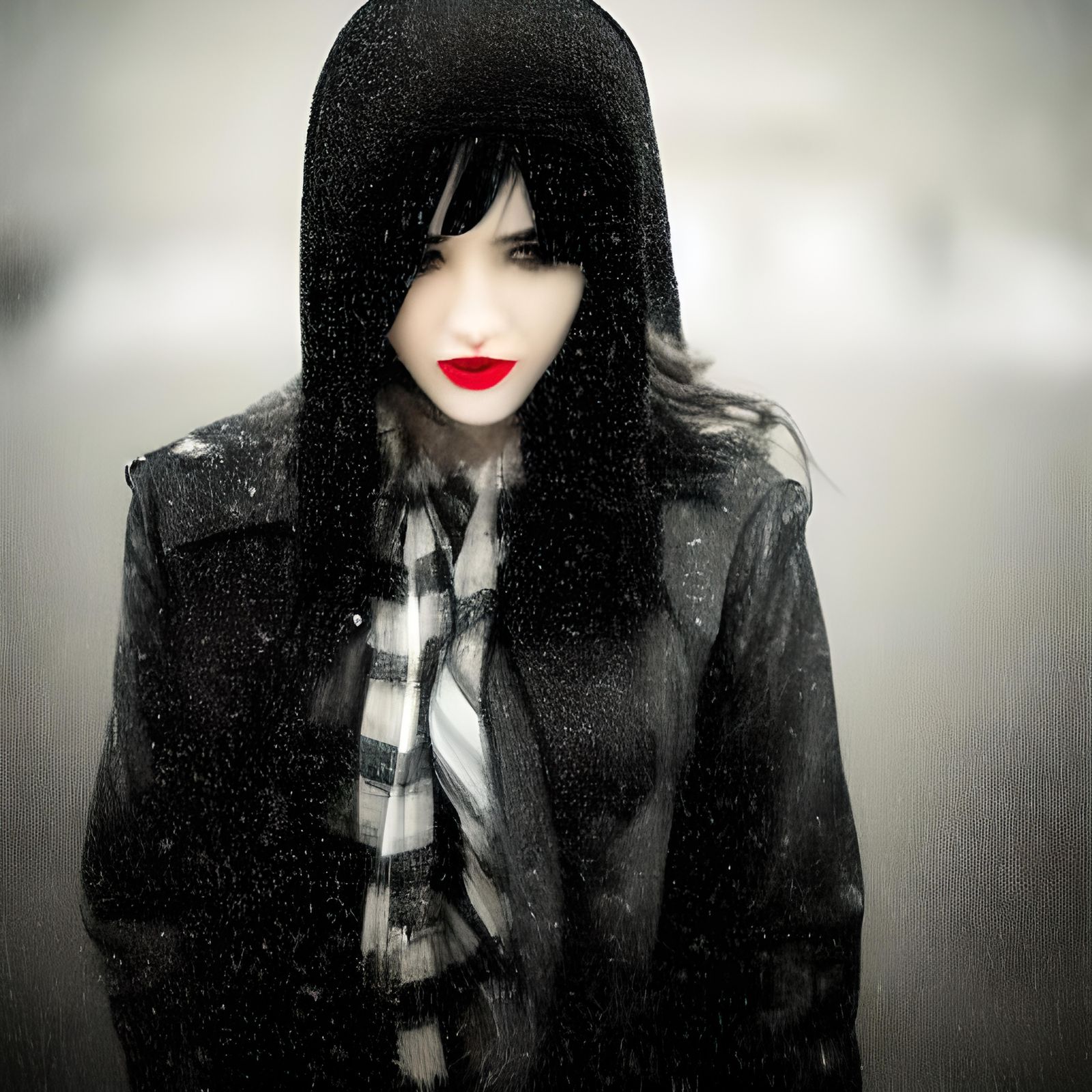 Emo Girl in the Rain - AI Generated Artwork - NightCafe Creator