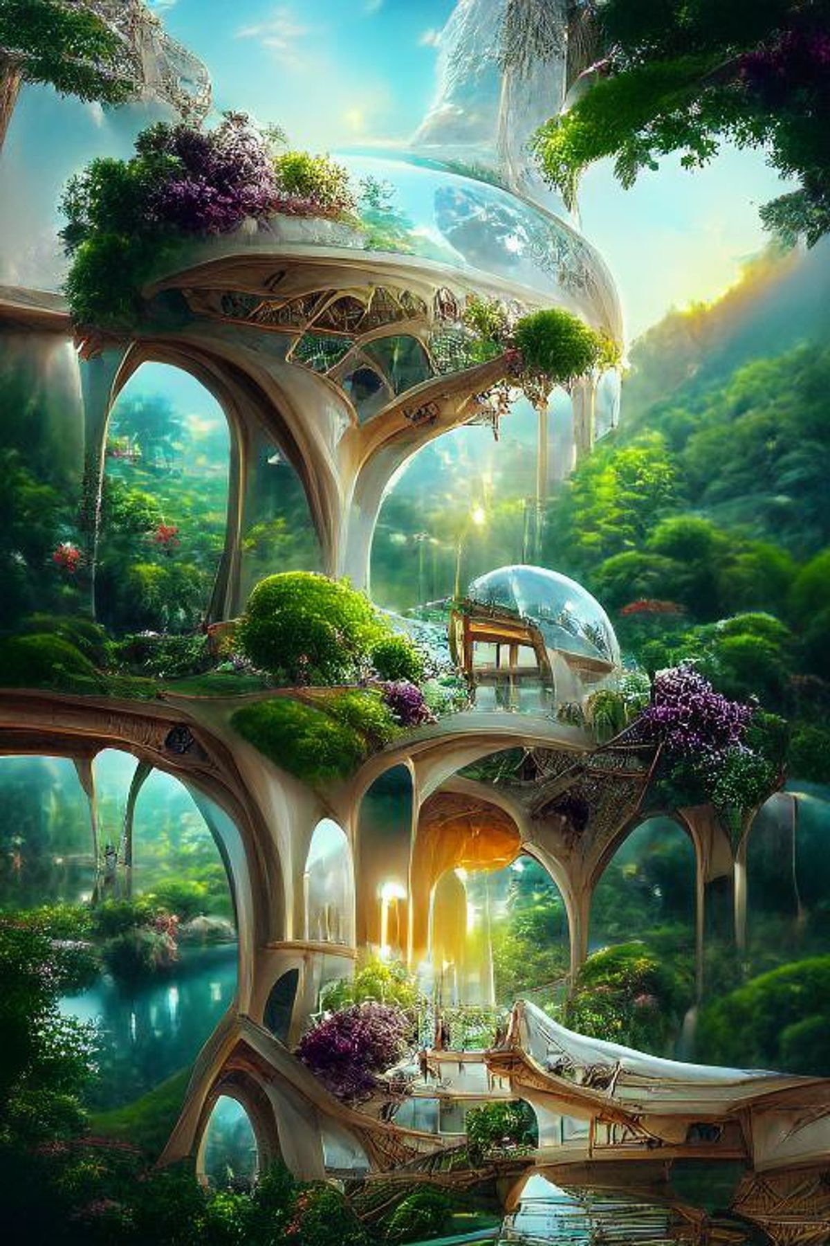 Solarpunk treehouse - Artistic second pass - AI Generated Artwork ...