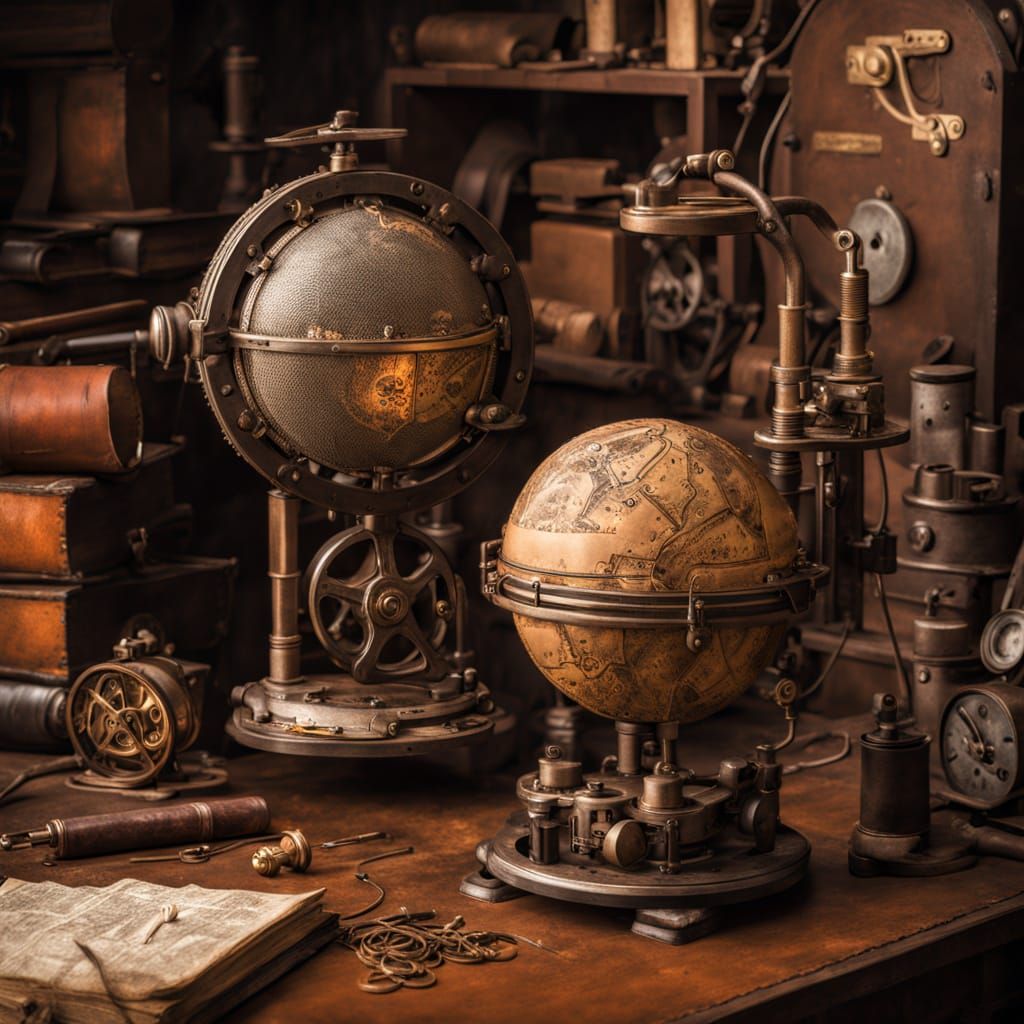 Steampunk Workstation - Steampunk Workstation in Vintage Oil...