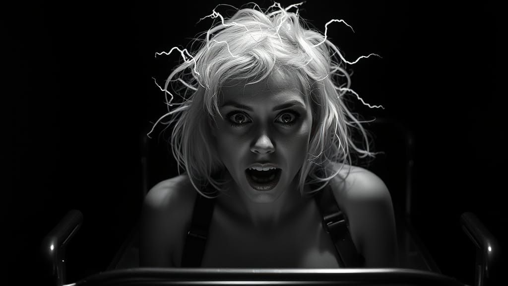 A monochrome minimalist subject in a dramatic, high-contrast ...