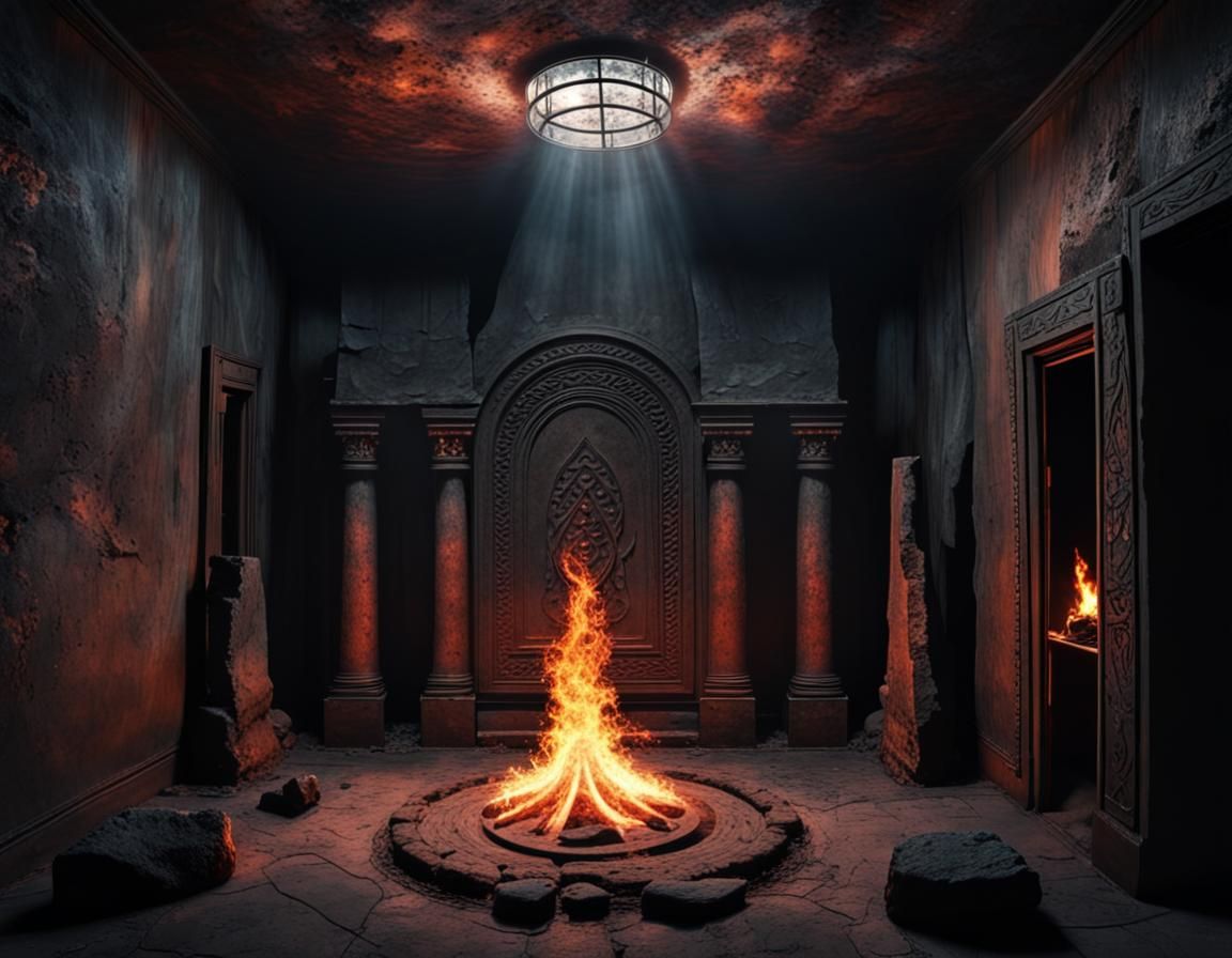 Intense fire overnight terrifying subliminal setting, cult hypnosis ...