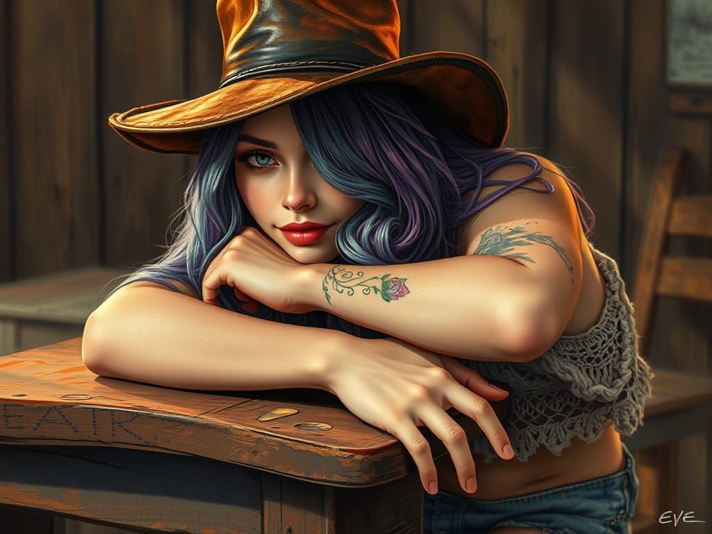 Futuristic Boho Goddess in Charcoal and Graphite - AI Art