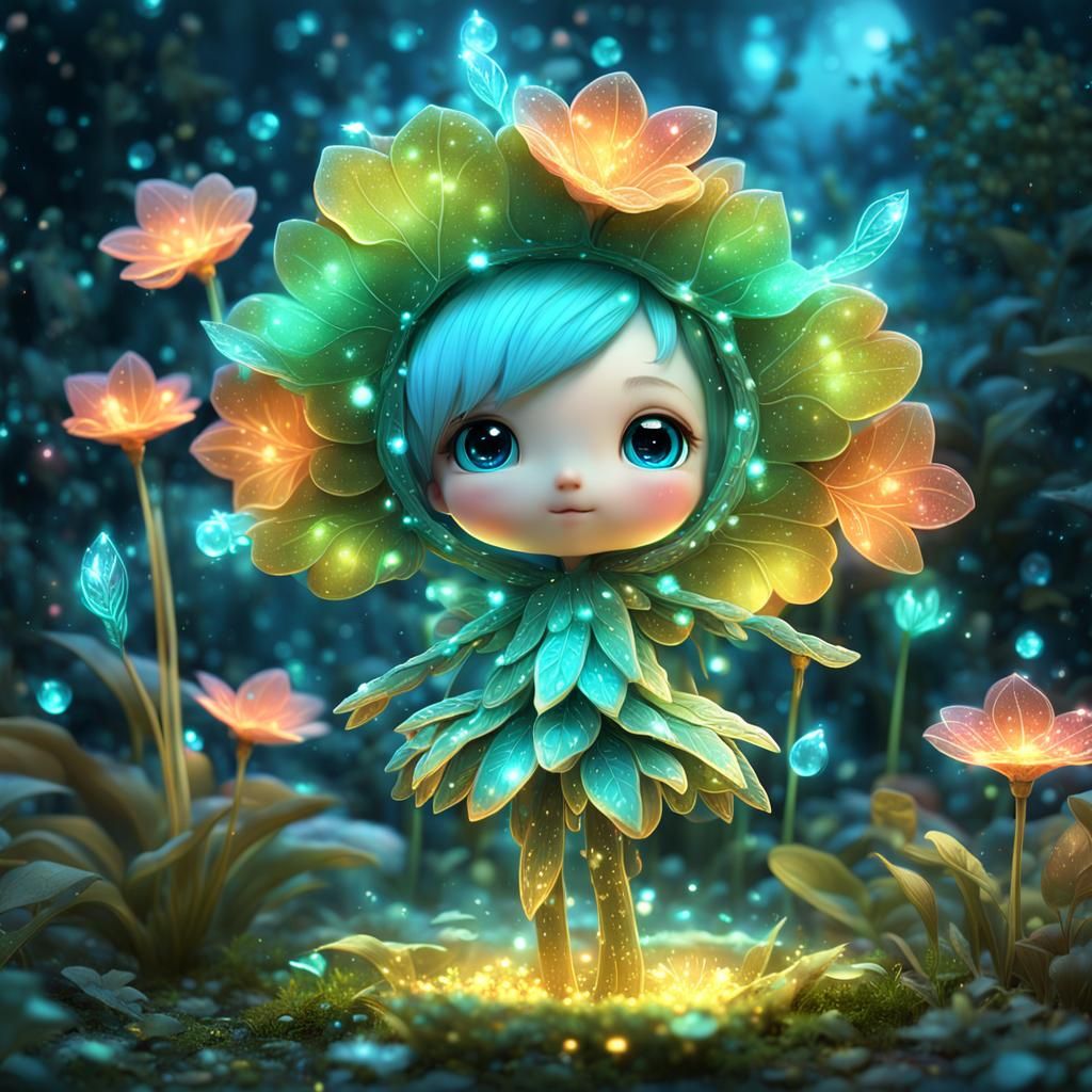 Magical chibi flower - AI Generated Artwork - NightCafe Creator