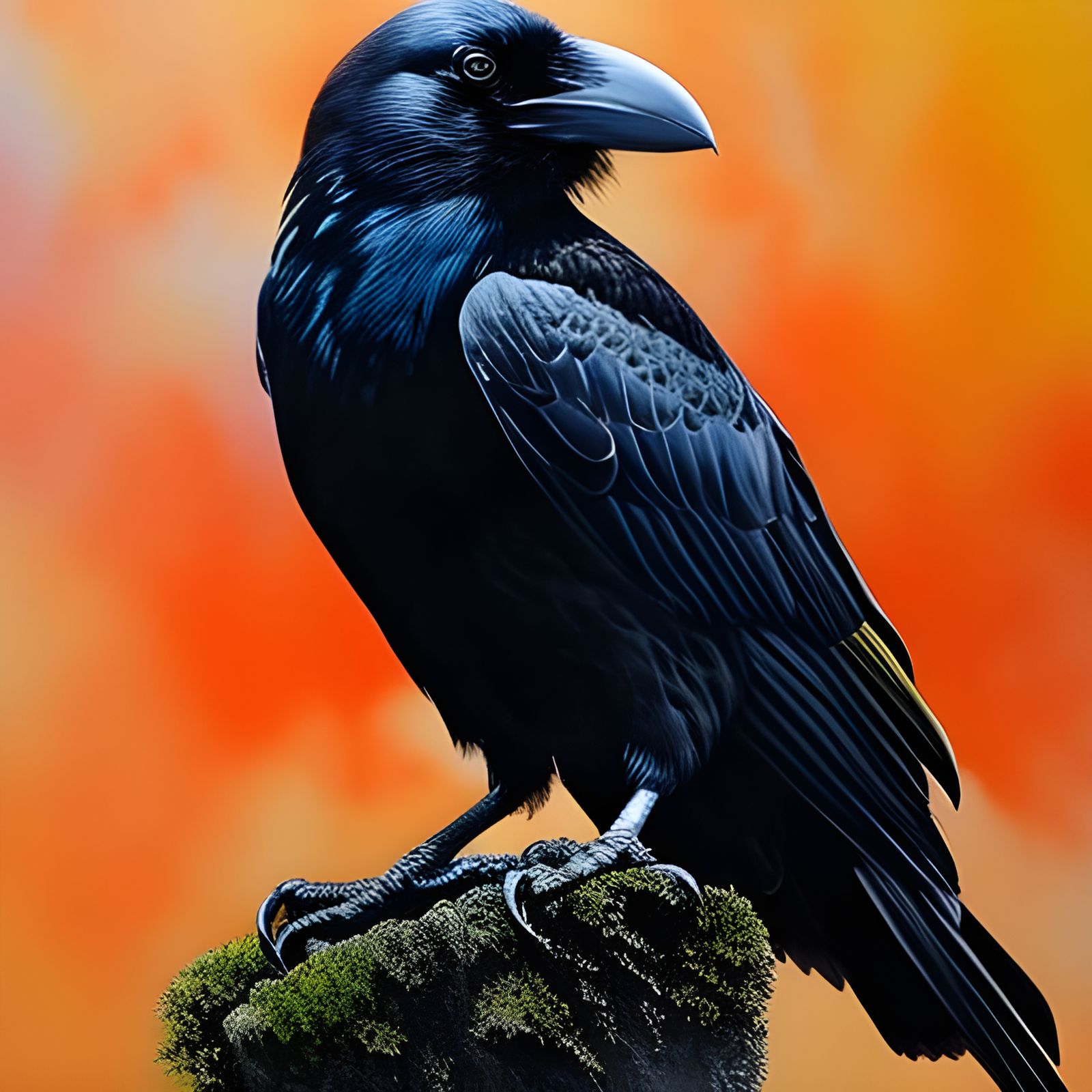 Dramatic watercolour painting of a raven, dark, stunning, hyperdetailed ...