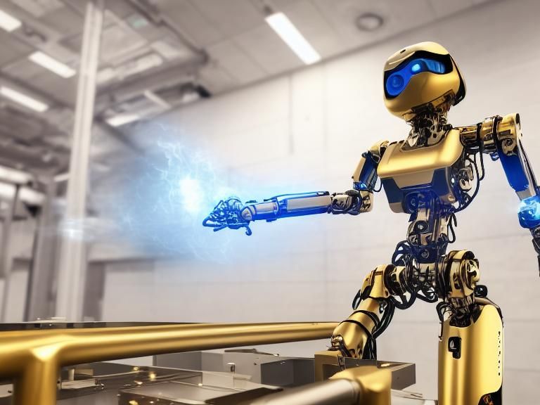 Advanced robot fabrication lab with cyborgs in charge of development ...