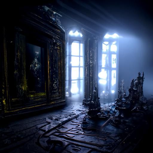 Dim eerie unsettling room; beautifully lit; Ferdinand Knab (2); [8K 3D ...