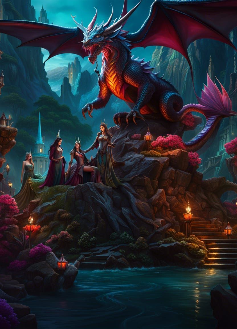 Daughters of the Dragon Cult - AI Generated Artwork - NightCafe Creator