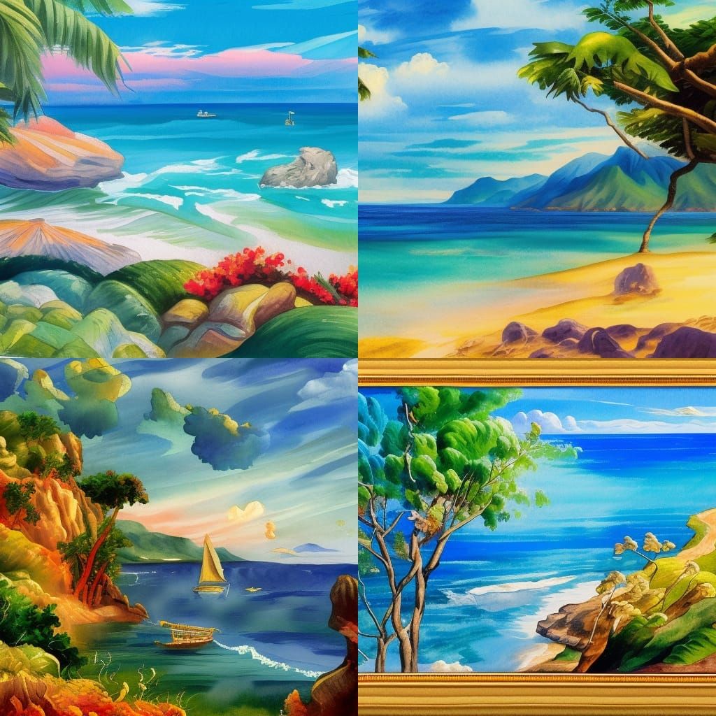 Philippine landscape with sea - AI Generated Artwork - NightCafe Creator
