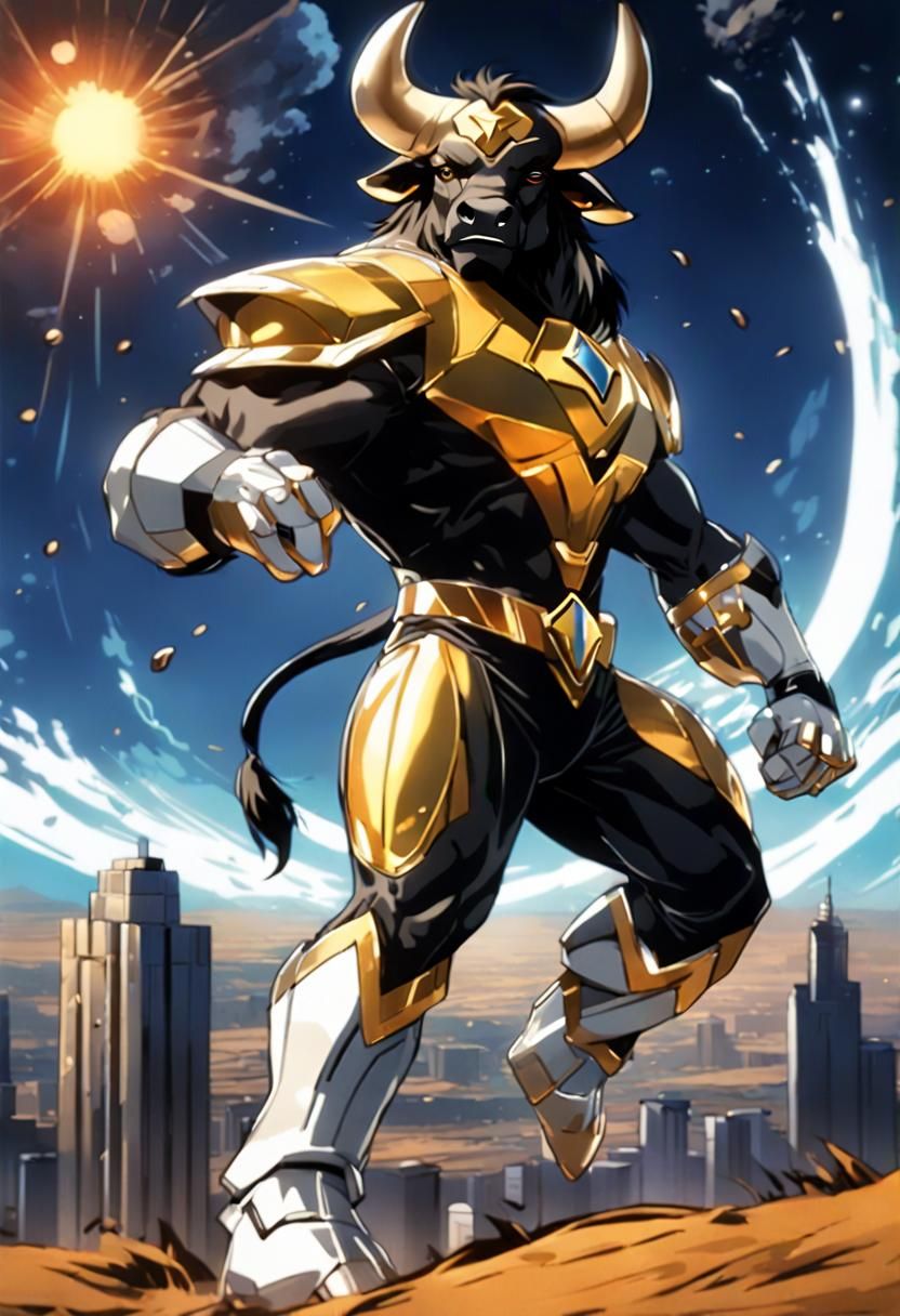 Giant Gold Bull Ranger - AI Generated Artwork - NightCafe Creator