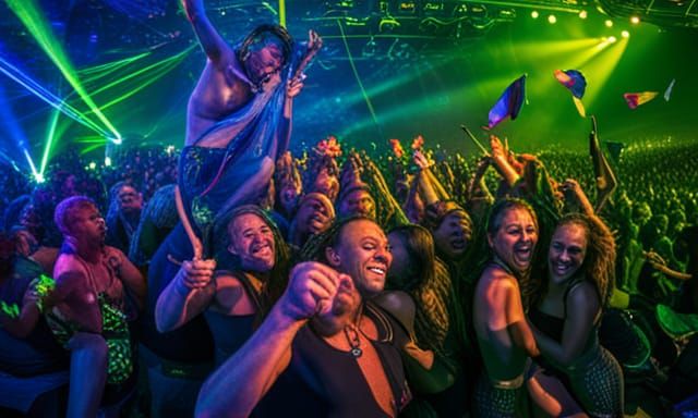 enjoying a party at the rave - AI Generated Artwork - NightCafe Creator