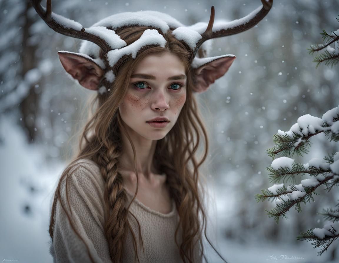 Snow faun - AI Generated Artwork - NightCafe Creator