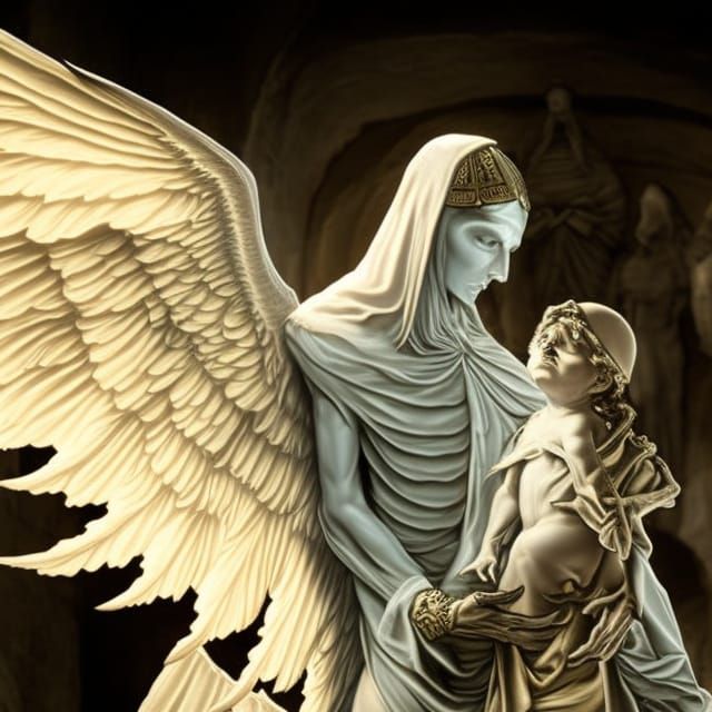 Holy undead angel guardian to child, experiments - AI Generated Artwork ...