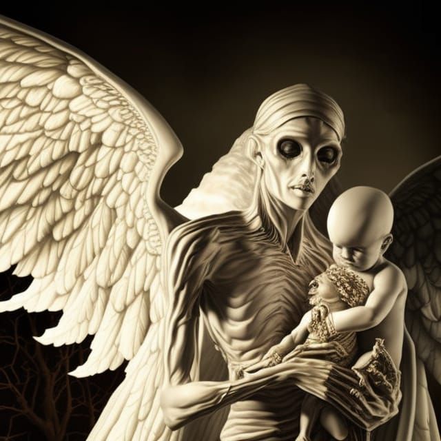 Holy undead angel guardian to child, experiments - AI Generated Artwork ...