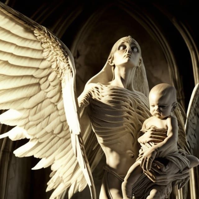 Holy undead angel guardian to child, experiments - AI Generated Artwork ...