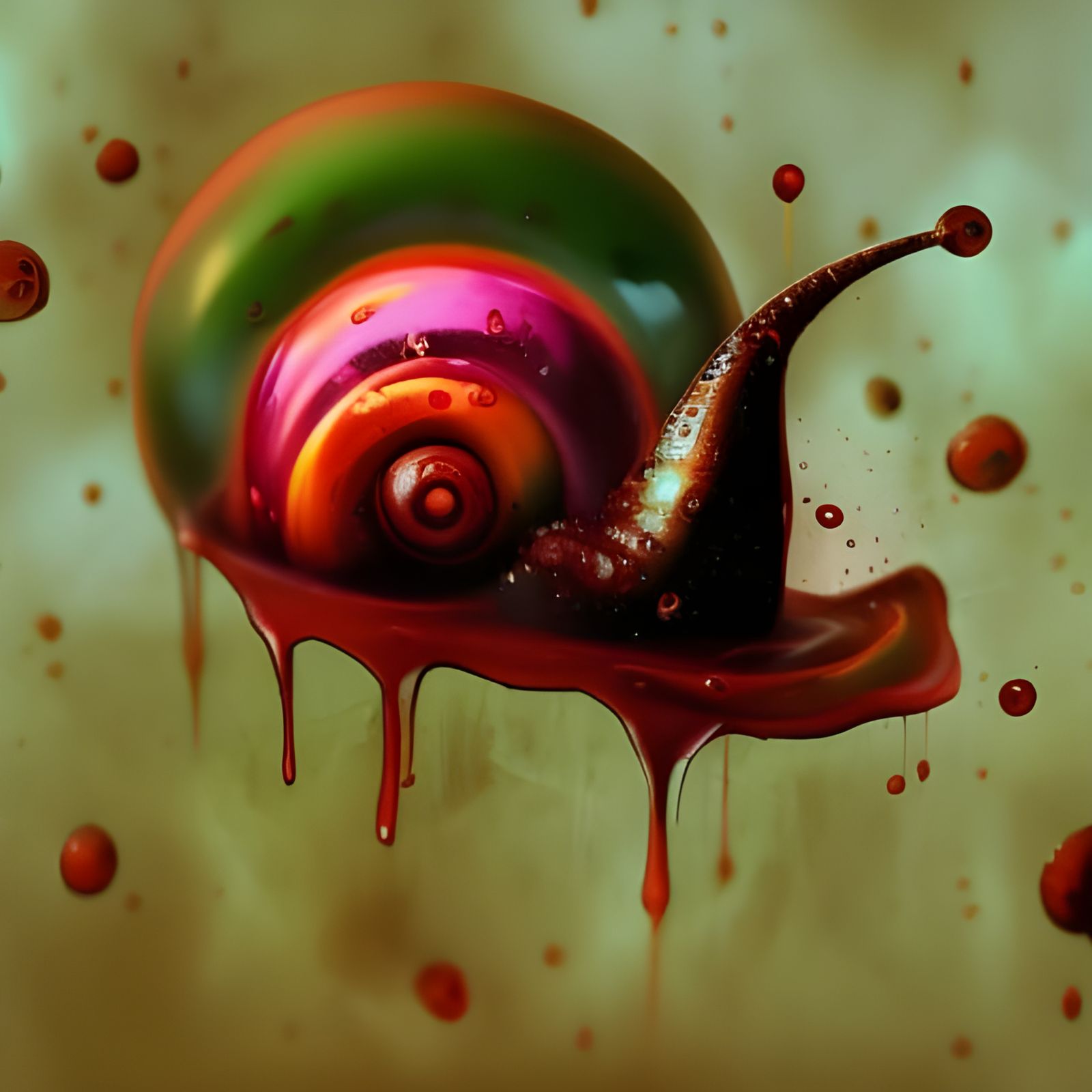 Blood Drop Snail - AI Generated Artwork - NightCafe Creator