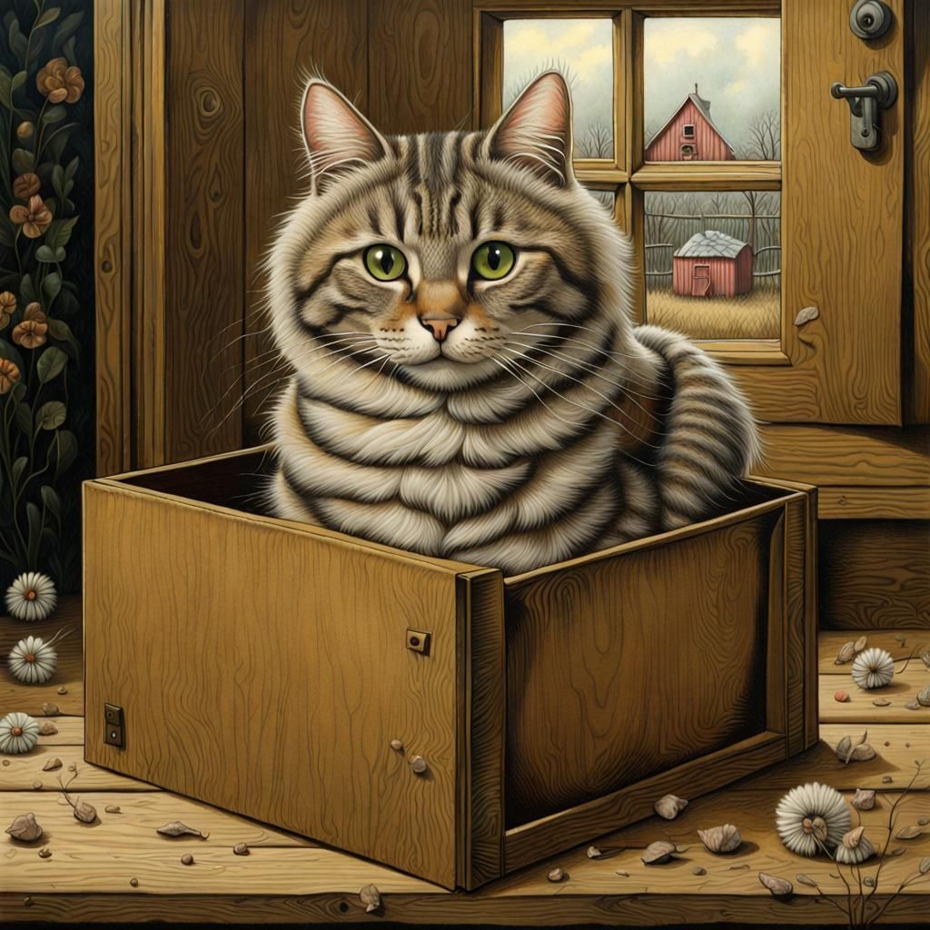 Cat in a box - AI Generated Artwork - NightCafe Creator