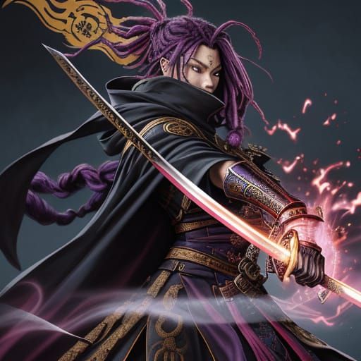 Heroic Lycan Warrior in Vibrant Anime Style - AI Art