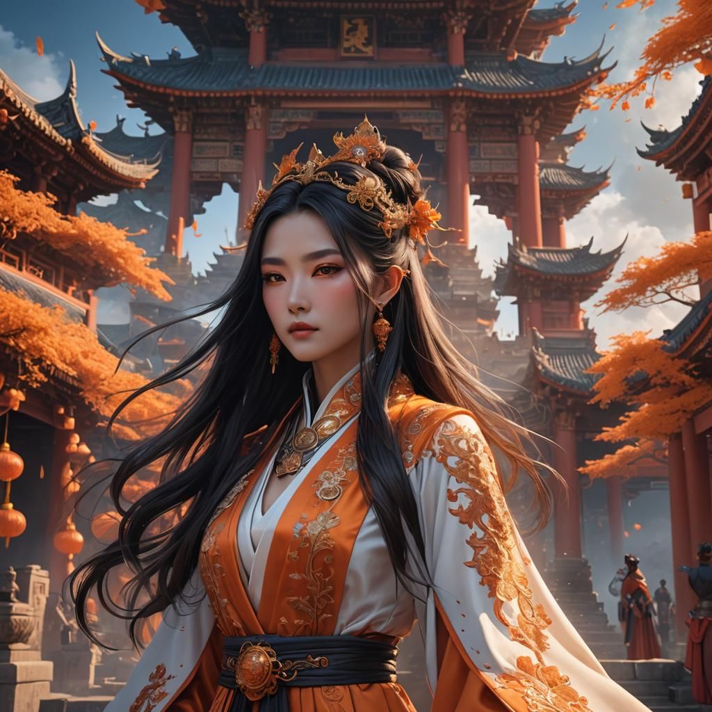 Royals Xianxia in orange. the all-encompassing sky . - AI Generated ...