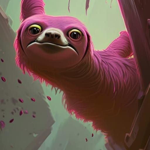 Pink Sloths - AI Generated Artwork - NightCafe Creator