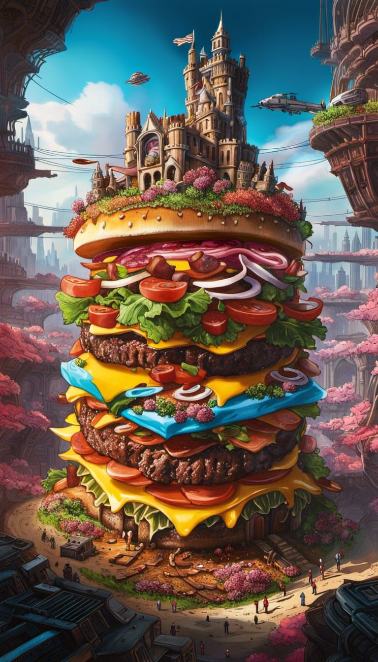 Burger castle - AI Generated Artwork - NightCafe Creator