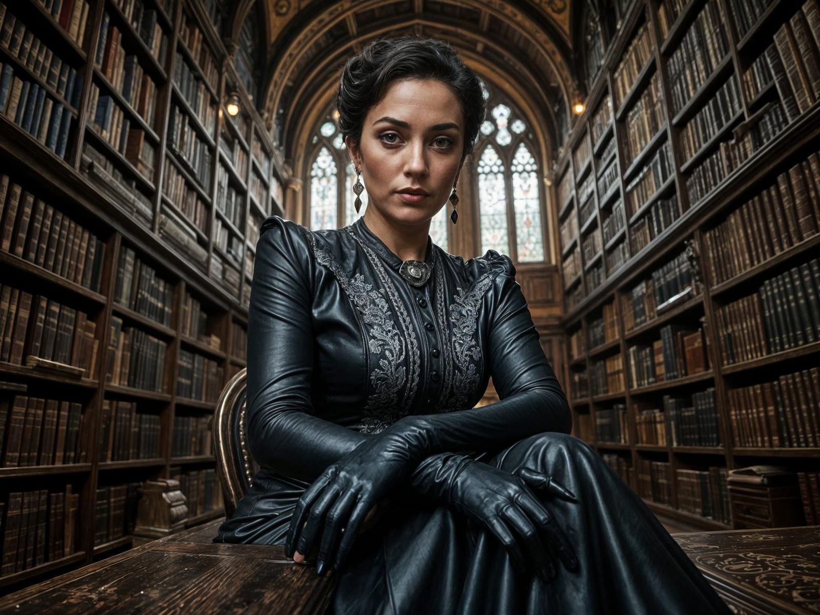 The young Victorian gothic library manager