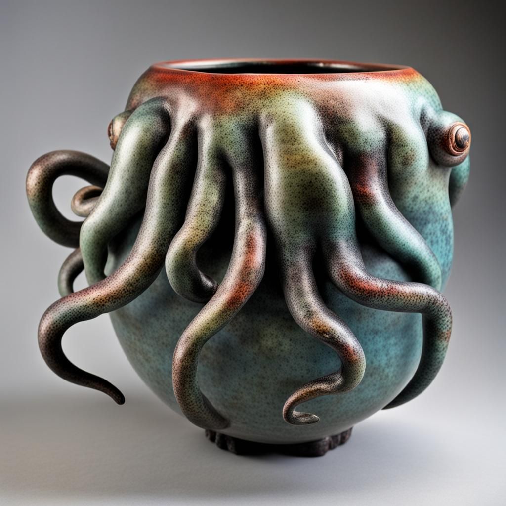 Ceramic Octopus Vase - AI Generated Artwork - NightCafe Creator