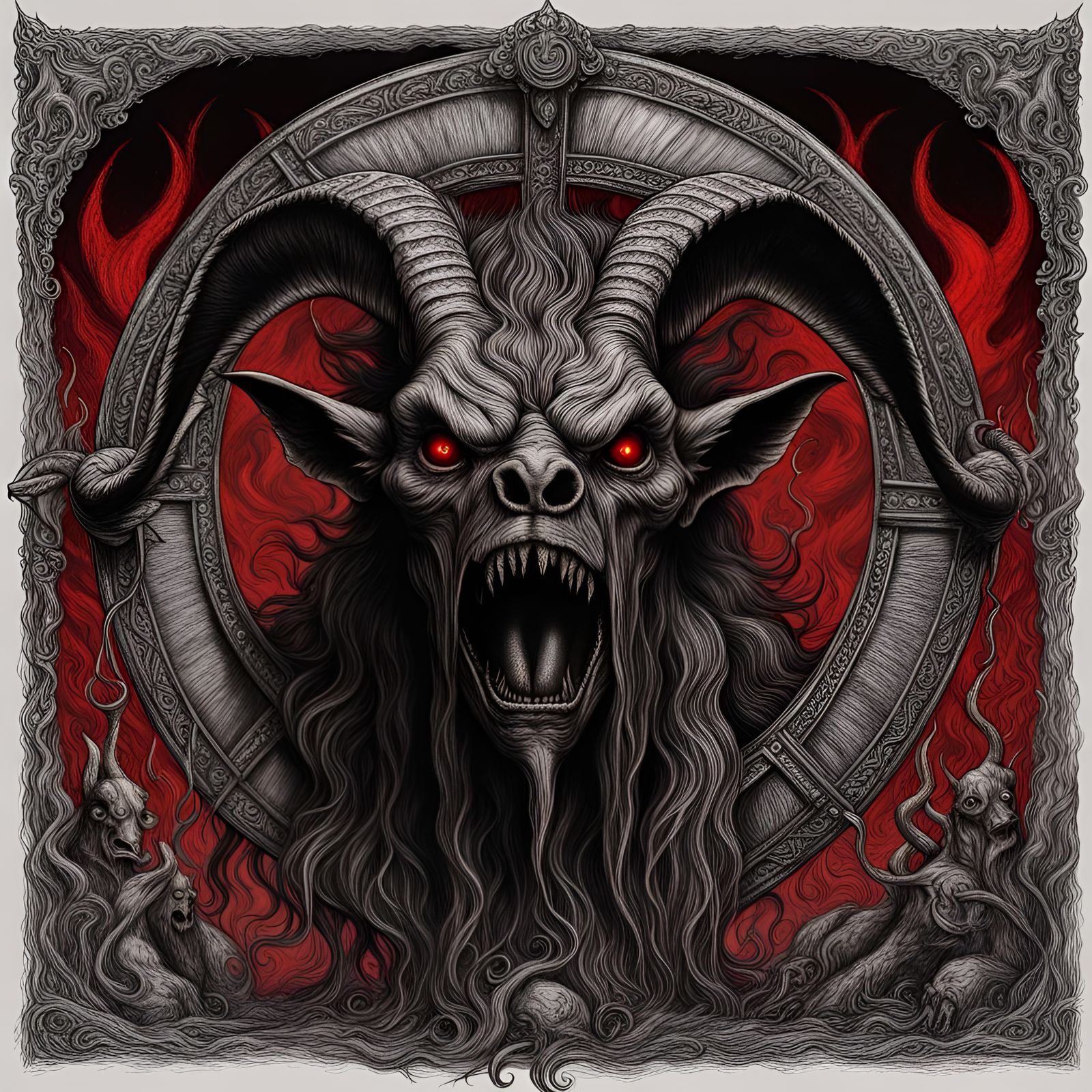 dead hate the drooling demons goats gargoyle's,red mist red moon Gates ...