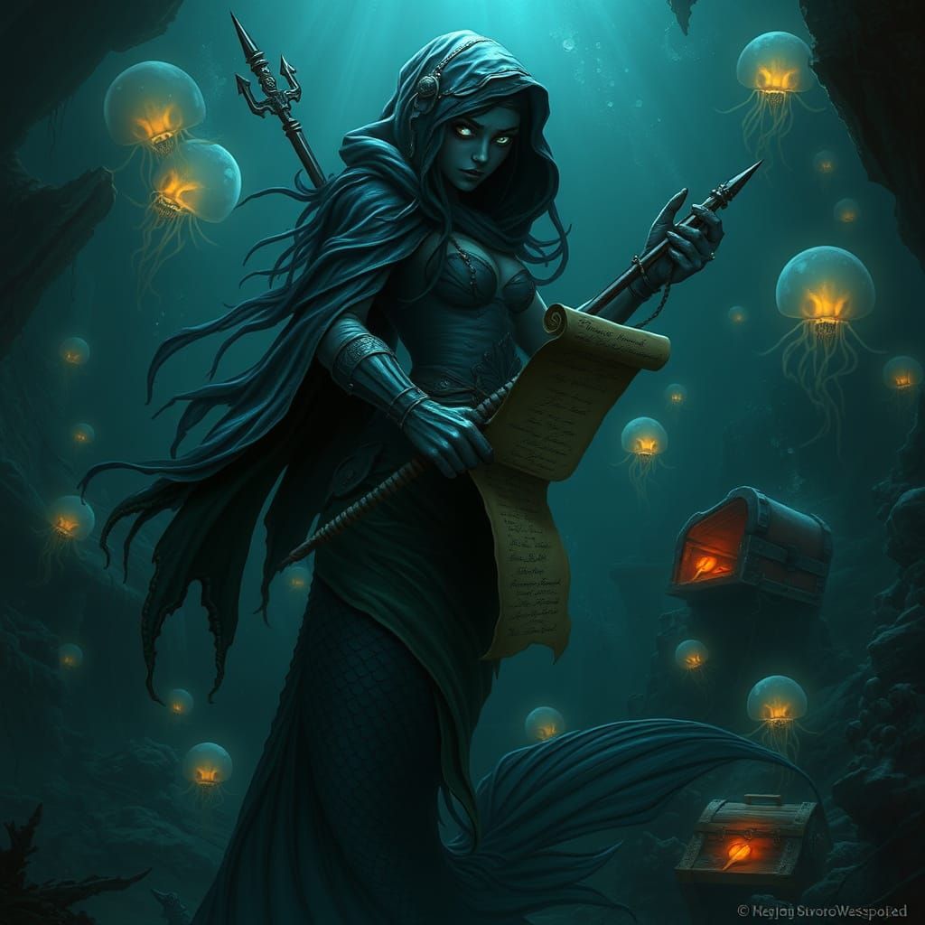 The Deep-Sea Bounty Hunter Mermaid – The Shadow Below 💀 🔷 Concept: A ...