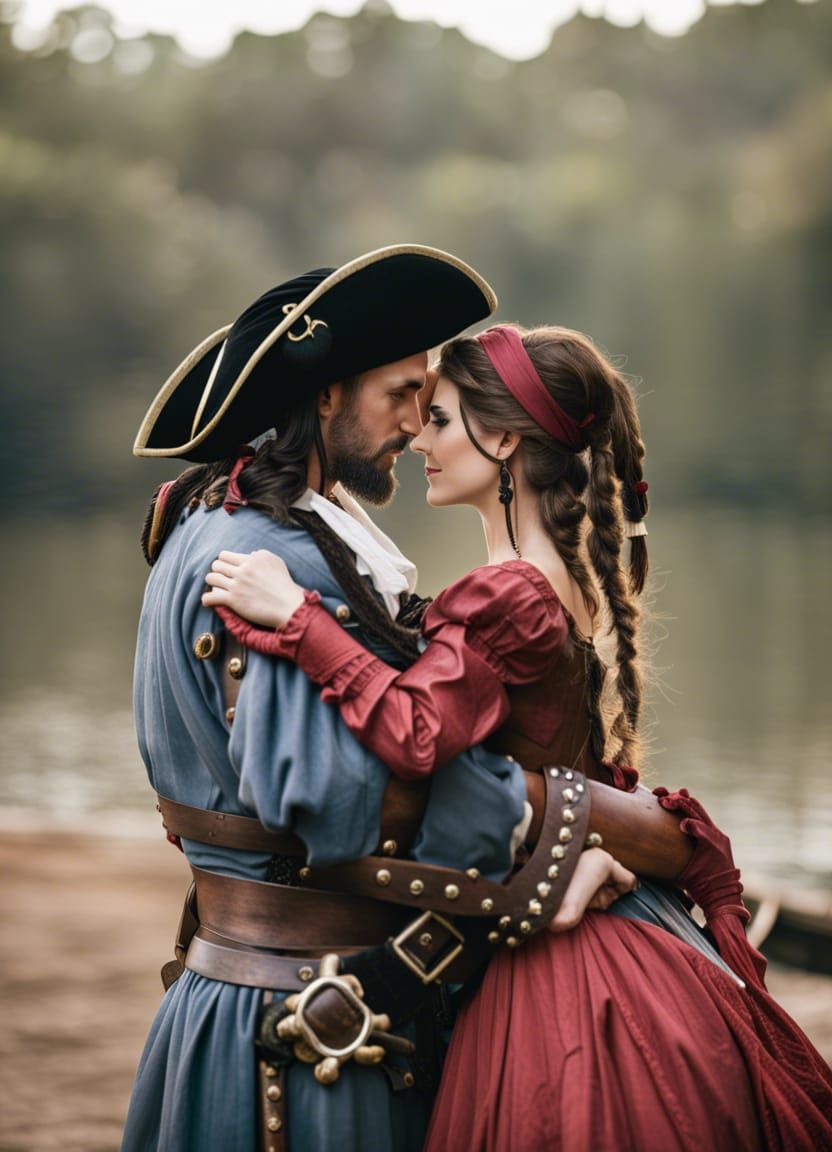 Pirate couple embracing each other - AI Generated Artwork - NightCafe ...