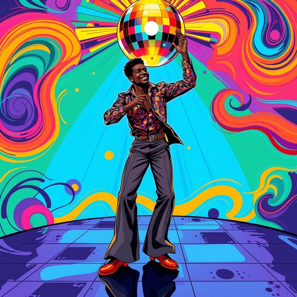 Dazzling Disco Scene in Vibrant Colors - AI Art