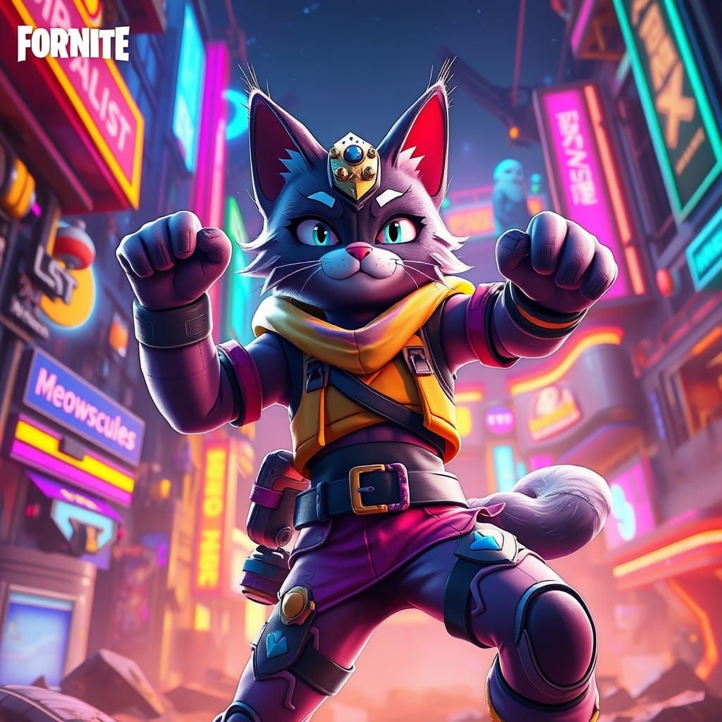 fortnite meowscules - Heroic Feline Fortnite Champion in Vib...