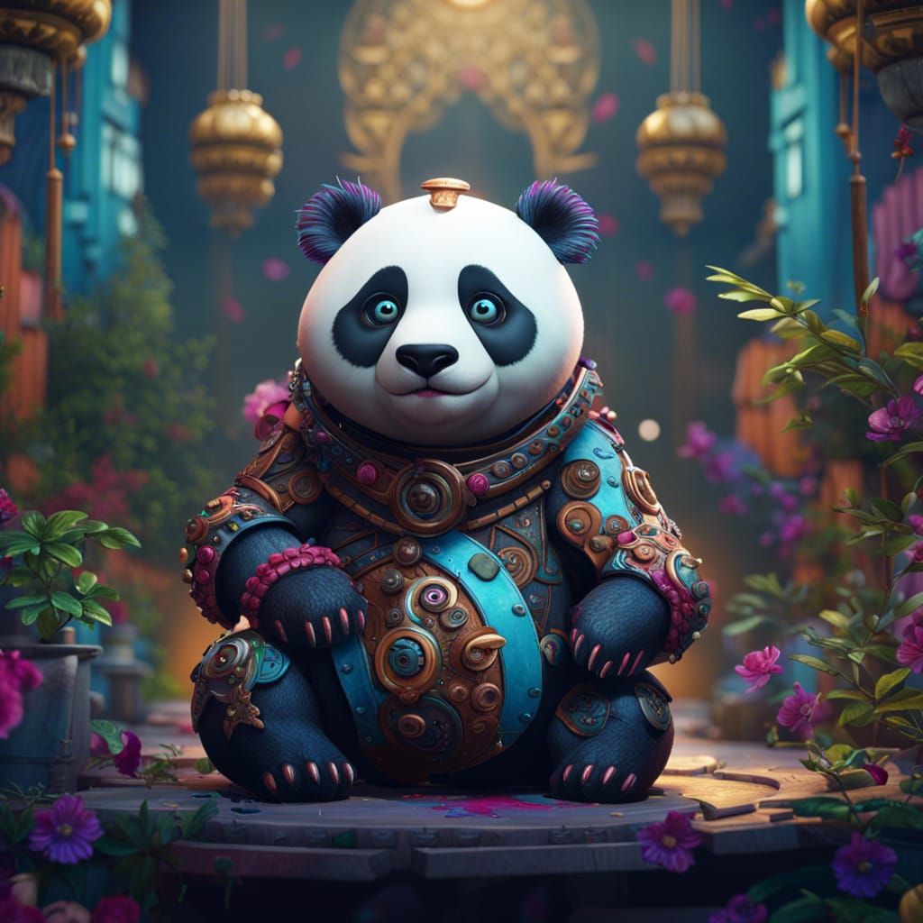 adorable funky panda - AI Generated Artwork - NightCafe Creator